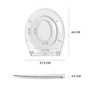 Todeco Toilet Seat with Built in Potty Training Seat, 2-in-1 Round Family Toilet Seat Cover for Toddlers & Adults,Slow Close & 1-Click Remove,White
