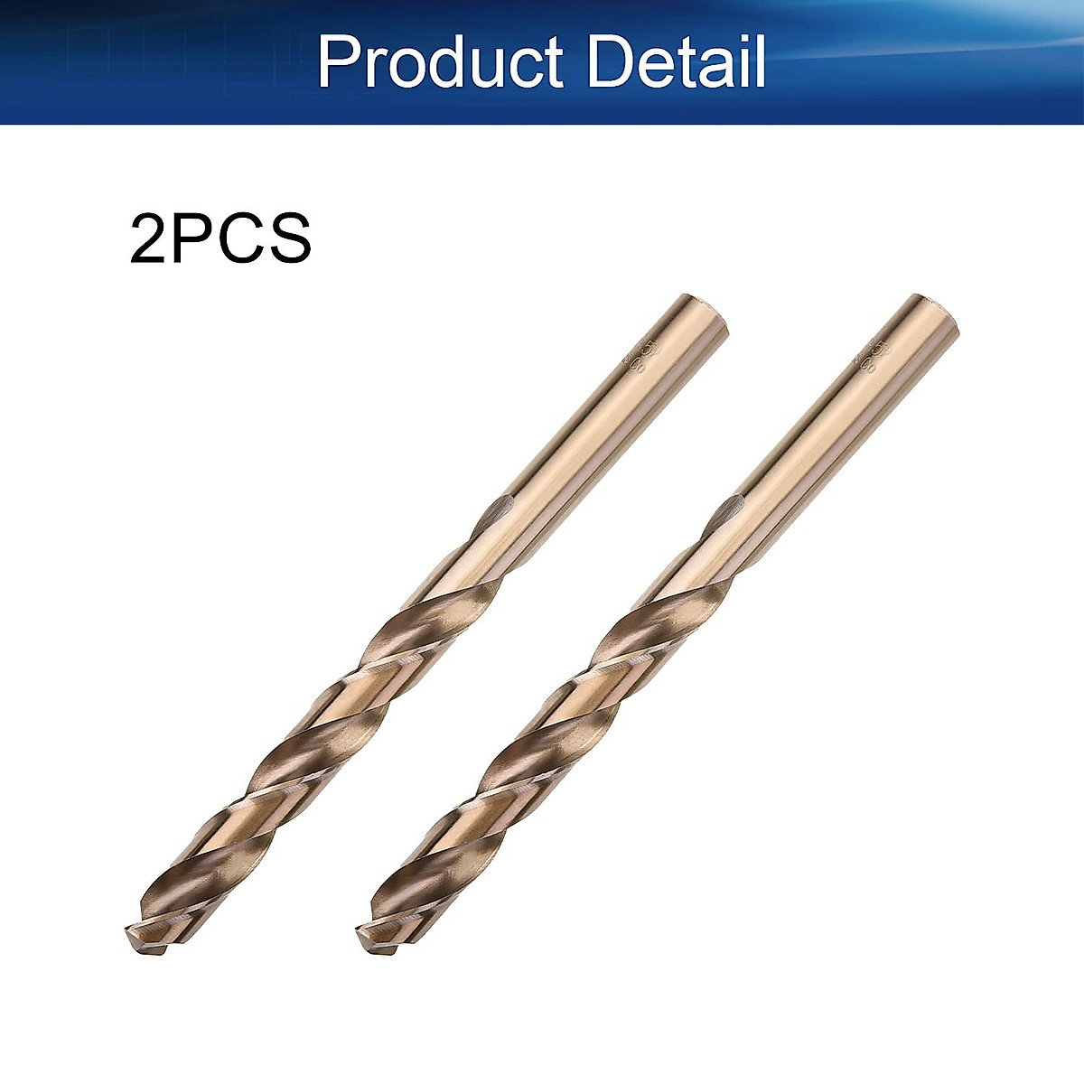 Auniwaig 10.5mm HSS Straight Shank Cobalt Twist Drill Bit-Jobber Length Fully Ground Straight Shank – 5% Cobalt M35 Grade, Champagne for Stainless Steel Cast Iron 2PCS
