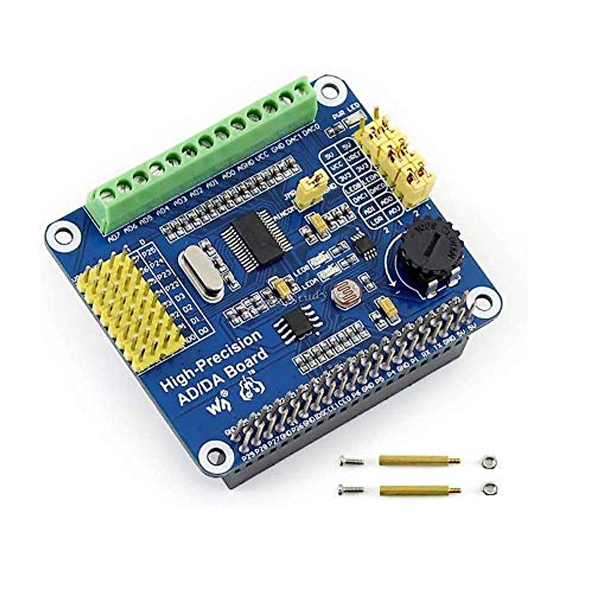 XYGStudy for Raspberry Pi 4B/3B+/3B/2B/B+/A+ Jetson Nano High-Precision AD/DA Expansion Board Sheild Onboard ADS1256 DAC8552 ADC DAC Jumper