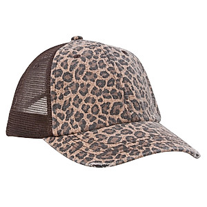 Women's Print Mesh Canvas Trucker Baseball Cap Hat