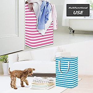 Twoyu 4 Pack Large 75L Laundry Basket ，Waterproof,Collapsible Laundry Hamper with Extended Handles ，Laundry Baskets Organization for Clothes in the Family Dorm (4 Colour)