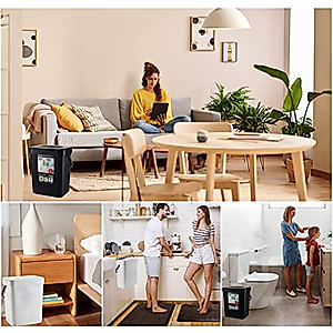 Small Trash Can with Lid Mini Kitchen Hanging Trash Can Tightly Sealed Odor Free, Small Countertop Compost Bin for Scraps from Daily Cooking, Mountable Trash Bin for Kitchen Counter, 5L/1.3 Black