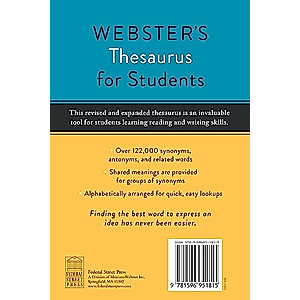 Webster's Thesaurus for Students, Fourth Edition, Newest Edition