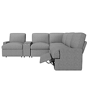 Ball & Cast 104" Power Recliner Corner Sofa with USB Ports & Power Socket,Home Theater Adjustable Couch W/Storage& Cup Holders,L-Shaped Cozy Sectional Furniture Set for Living Room Large Space,Grey