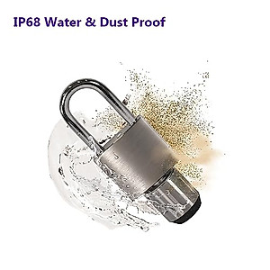 WAFERLOCK Outdoor Weatherproof Smart Padlock with Bluetooth App Control, Keycard, Pin Code, Ideal for Fence, Gate, Shed and Equipment Maintenance, Anti-Drill, Anti-Shim, Stainless Steel, C210