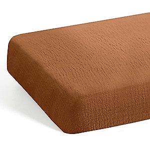 UBBCARE Muslin Crib Sheets for Boys and Girls, 28 X 52 Inches Cotton Fitted Baby Crib Sheet for Standard Crib and Toddler Mattresses, Ultra-Soft and Hypoallergenic Neutral Nursery Sheets - Brown