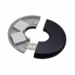 Antrader Wall Split Flange,4PCS Round Escutcheon Plate Cover Black ABS Plastic Wall Hole Decorative Cover Faucet Decorative Cover,28mm Diameter Hole