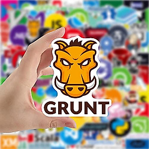 102Pcs Programmer Logo Stickers Pack for Laptop，Funny Science Decals for Teens，Vinyl Waterproof Math Sticker for Water Bottles，Phone，Hard Hat，Skateboard，Scrapbooking，Gifts for Kids/Adults