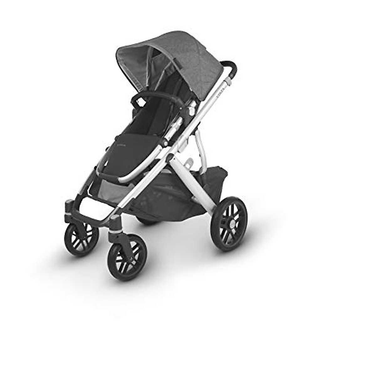 UPPAbaby Vista V2 Stroller - Jordan (Charcoal Melange/Silver/Black Leather) + Upper Adapters + RumbleSeat V2- Jordan (Charcoal Melange/Silver/Black Leather)
