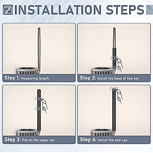 Flamorrow Metal Line Set Cover Kit, Decorative AC Line Cover Kit for Mini Split Air Conditioners and Central AC, Heat Pump Systems, 6 x 4 inch, Black
