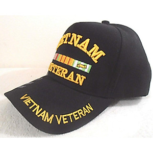 Vietnam Veteran Baseball Cap 3D Embroidered Military Apparel for Men and Women Black