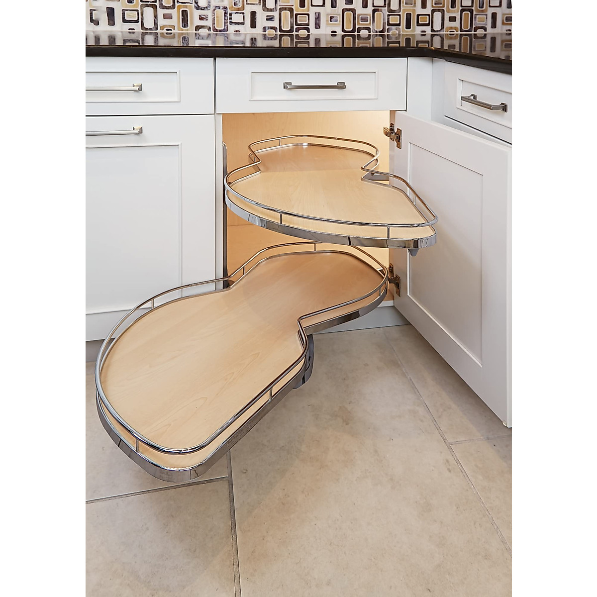 Kessebohmer 2502630005 Kessebohmer 2502670 LeMans Left Swing 32-1/4 Inch Wide Blind Corner Organizer