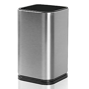 Stainless Steel Kitchen Utensil Holder for Countertop Large Utensil Caddy Organizer Rust Proof & Weighted Base for Stability, Rectangle Utensil Organizer, Cooking Utensil Holder Crock for All Kitchens