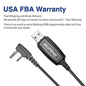 ABBREE Baofeng Tri-Band Radio PL2303 Chip USB Programming Cable Customized for Baofeng UV-5R III BF-R3 UV-5R MK3X BTECH UV-5X3 UV-9S UV-S9X3 UV-5RX3 UV-82X3 Tri-Band Two Way Radio Etc.
