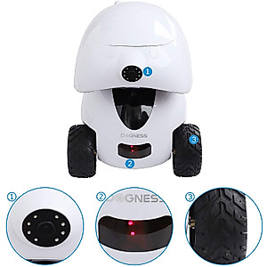 DOGNESS Pet Robot Camera-Monitor Your Pet Remotely with HD Video, Two-Way Audio, Night Vision, for Dogs and Cats via APP (White)