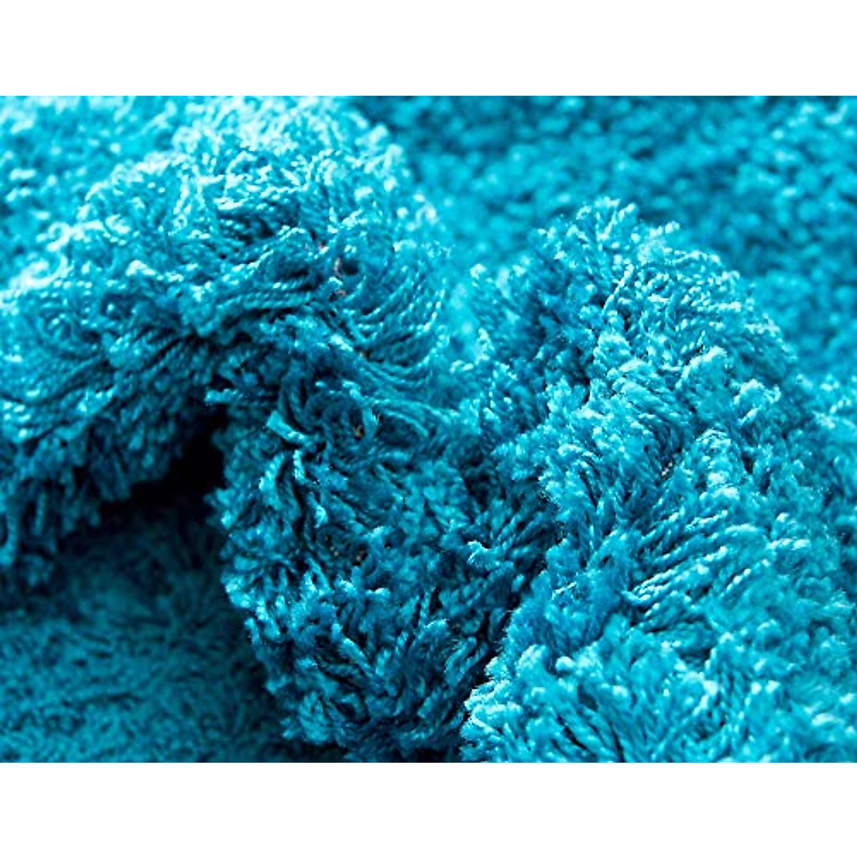 Unique Loom Solid Shag Collection Area Rug (8' x 10' Rectangle, Turquoise)