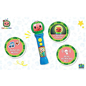 Cocomelon Toy Microphone for Kids, Musical Toy for Toddlers with Built-in Cocomelon Songs, Kids Microphone Designed For Fans of Cocomelon Toys and Gifts