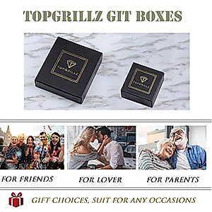 TOPGRILLZ Rings for Men Diamond Ring 9mm Cubic Zirconia Silver Ring for Women 14K Gold Plated Iced out Wedding Eternity Band Chunky Rings