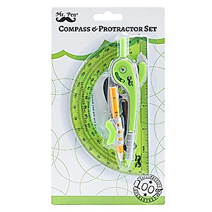 Mr. Pen- Compass and Protractor Set, Geometry Kit, Compass Protractor Set, Protractor, Compass for Geometry, Math Compass, Compass School, Math Compass and Protractor, Geometry Tools Set, Geometry Set