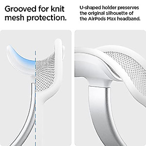 Spigen S380 (MagFit) Designed for Airpods Max Stand/MagSafe Charger [Charger Not Included] - Premium Aluminum Dual Headphone Stand Compatible with iPhone 15/14/13/12 Models - Silver