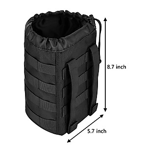 Xxerciz Water Bottle Holder Molle Pouch, Tactical Pouches Water Bottle Carrier Sports Water Bottles Pouch Bag for Walking, with Drawstring Open Top & Mesh Bottom