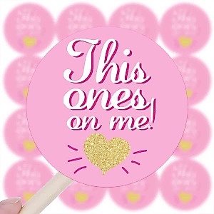 Wailozco 240 PCS Cute This Ones On Me Business Stickers,Funny Small Business Envelopes Stickers for Business Packages/Handmade Goods/Bags , Thank You Theme Small Shop Business Stickers for Envelopes Seals