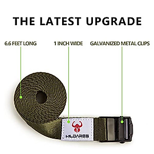 WILDARES 1" x 6.6' Trail Cam Strap,Trail Camera Strap,1800 lbs,Heavy-Duty Game Camera Strap,Tree Belts,Durable Nylon Fiber,Long-Lasting Alloy Buckle,Pack of 2