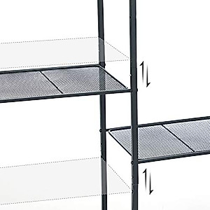 SONGMICS 3-Tier Storage Rack, Bathroom Shelf, Extendable Plant Stand with Adjustable Shelf, for Bathroom, Living Room, Balcony, Kitchen, Black UBSC33BK