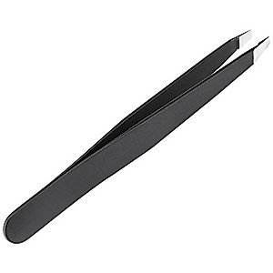 The BrowGal – Professional Hand-Made Slant Tweezer – Exclusive for Eyebrows Facial Hair, Ingrown Hair Removal & Blackhead - Handy & Portable Tool, Easily Grip with Safety, Anti-rust – 3.9 In, Black