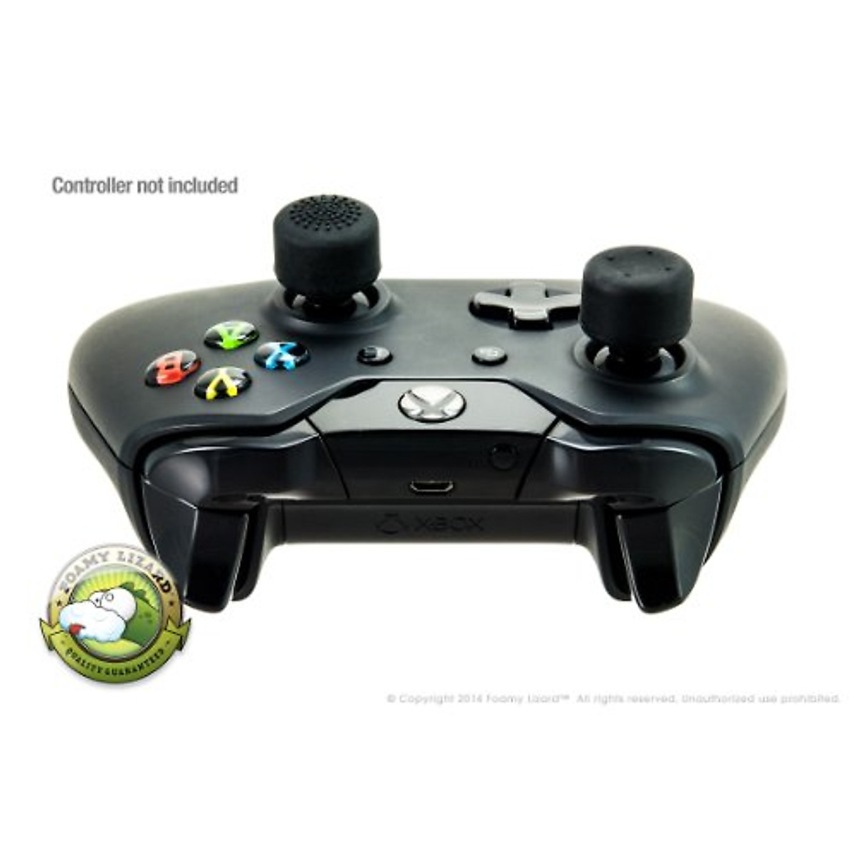 AceShot Thumb Grips (8pc) for Xbox One (Series X, S) & Steamdeck by Foamy Lizard – Sweat Free 100% Silicone Precision Raised Antislip Rubber Analog Stick Grips for Xbox One Controller (8 Grips) Black