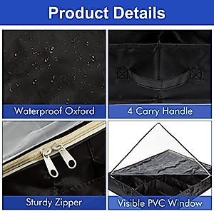 Surblue Under Bed Shoe Organizer Storage Bag with Transparent Skylight and Zippered,36 Pairs,Black 3 PCS