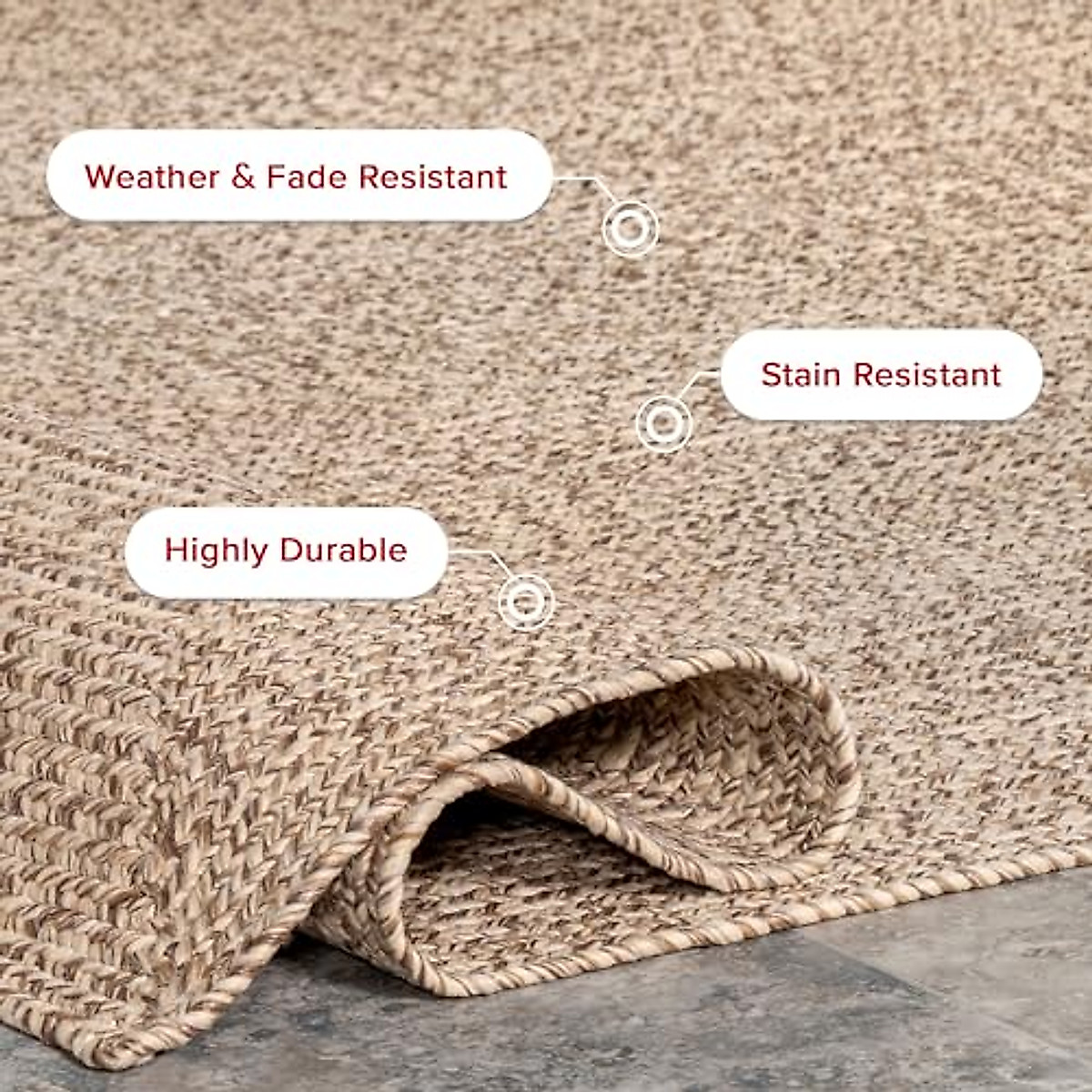 nuLOOM Wynn Braided Indoor/Outdoor Area Rug, 5x8, Tan