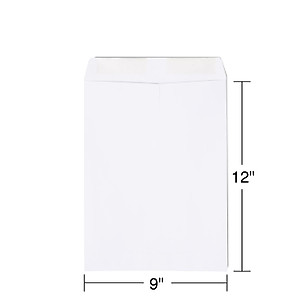 Staples 486949 Gummed Catalog Envelopes 9-Inch L X 12-Inch H White 250/Box (486949R)