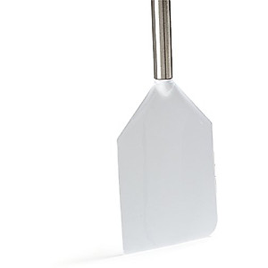 SPARTA 4035600 Plastic Paddle Scraper, Hanging Tab, Long Handle With Stainless Steel Handle For Commercial Cleaning, 48 Inches, White