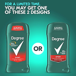 Degree Men Original Protection Antiperspirant Deodorant Sport Pack of 6 48-Hour Sweat and Odor Protection Antiperspirant For Men 2.7 oz