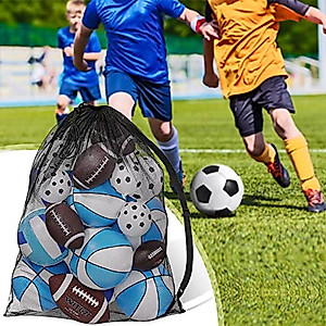 Shappy 4 Pack Extra Large Sports Ball Bag Mesh Soccer Basketball Bags Large Mesh Bag with Adjustable Shoulder Strap Ball Bags for Football Volleyball Gym Sports Equipment, 30 x 40 Inches