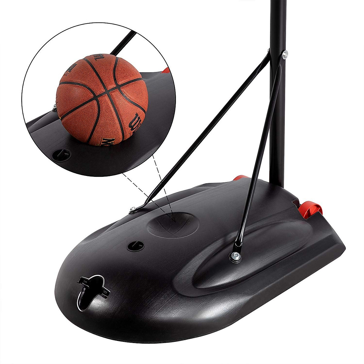 Topeakmart Youth Portable Basketball Hoop System Stand 7.2-9.2 ft Height-Adjustable for Indoor Outdoor w/ 2 Wheels, Fillable Base & 32in Backboard