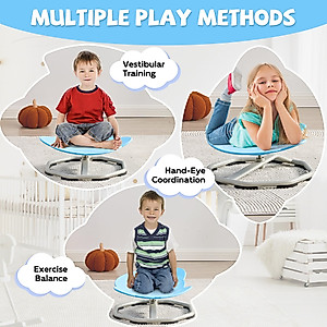 Jootan Sensory Spinning Chair, Spin Chair for Kids Autism, Non-Slip Kids Swivel Chair, Kids Sensory Chair, Sit and Spin Toy Training Body Coordination (Blue)