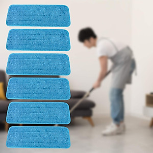 6pcs Microfiber Spray Mop Replacement Heads for Wet/Dry Mops Flat Replacement Heads for Floor Cleaning and Scrubbing Microfiber Pros Reusable Mop Pads Compatible with Bona Floor Care System 2