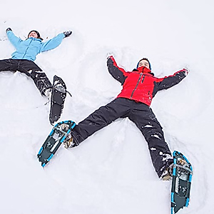 TLGREEN 3-in-1 Snowshoes for Men Women Youth Kids, Aluminum Alloy Snow Shoes with Trekking Poles and Carrying Bag, Lightweight Snow Shoes Easy to Wear, Size 25''/30''