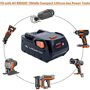 Epowon 18 Volt 6.0Ah Lithium Ion Compact Battery Compatible with RIDGID 18V Drill R840087 R840083 R840084 R840086 AC840085 AC840087P