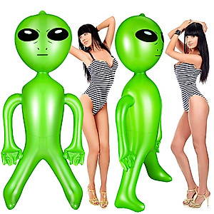 63 Inch Giant Inflatable Alien Blow Up Alien Green Alien Inflate Toy for Party Decorations, Birthday, Alien Theme Party Halloween, Easter, Christmas(1 Piece)