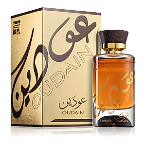 Lattafa Oudain Eau de Parfum Spray for Unisex, 3.4 Ounce