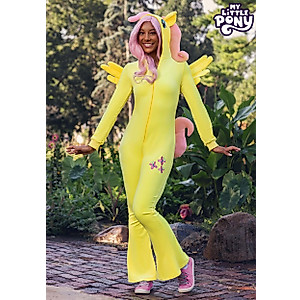 My Little Pony Fluttershy Women's Costume - Hooded Jumpsuit with Wings, Tail & Ears