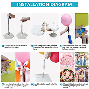 Balloon Arch Stand Kit with Base,VETOGETHER Adjustable Ballon Arch Holder Kit with 55Pcs Balloon Clips, Balloon Pump,9FT Tall & 10Ft Wide Baloon arch for Wedding Birthday Party Supplies Decorations