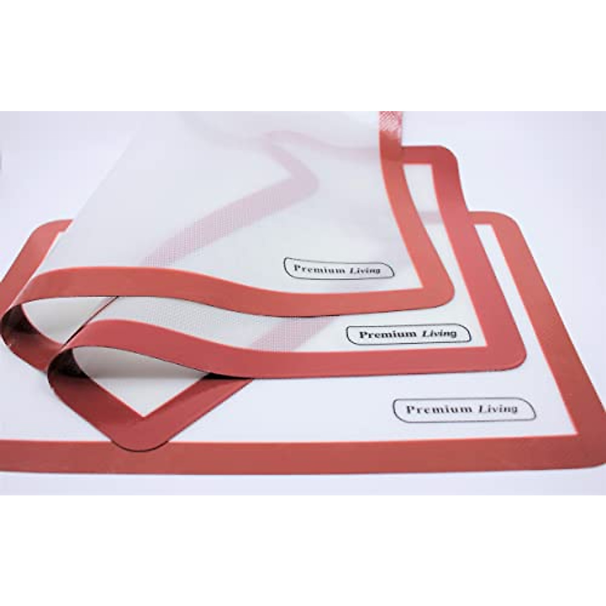 Silicone Baking mat, Half Sheet, 16.5" L x 11.5" W x 0.75 MM Thick, Reusable Baking Sheet Liner, Thick, Non-Stick, Easy Clean, Professional Grade, for Cookie, Pastry (3, Red)