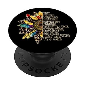 Jesus Bible Verse For Women And Christian Floral Sunflower PopSockets Standard PopGrip