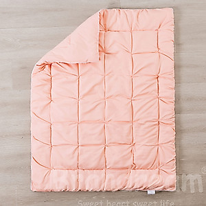 Brandream Girls Crib Bedding Pink Nursery Bedding Princess Pintuck 3 Piece Baby Comforter Set, Jade Pink