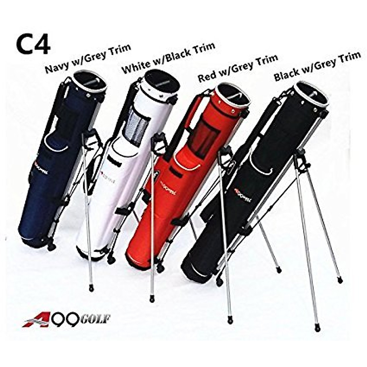C4 A99Golf Men's and Women's Range Sunday Pencil Carry GOLF Stand Bag golf travel bag Removable Top Cover with Strap and Stand White Great gift for golfer!