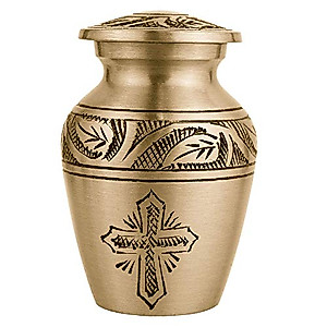 Trupoint Memorials Cremation Urns for Human Ashes - Decorative Urns, Urns for Human Ashes Female & Male, Urns for Ashes Adult Female, Funeral Urns - Bronze, 1 Small Keepsake